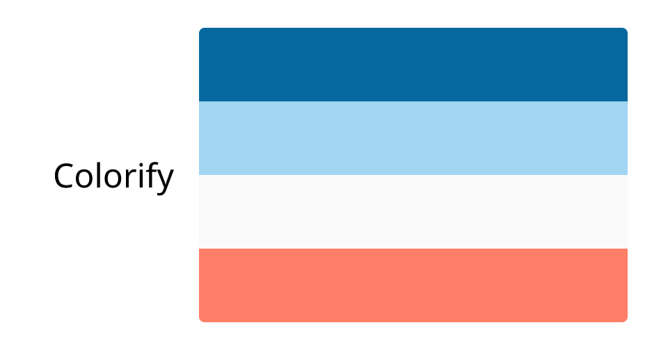 Color Palette: #07689F #A2D5F2 #FAFAFA #FF7E67 | Colorify
