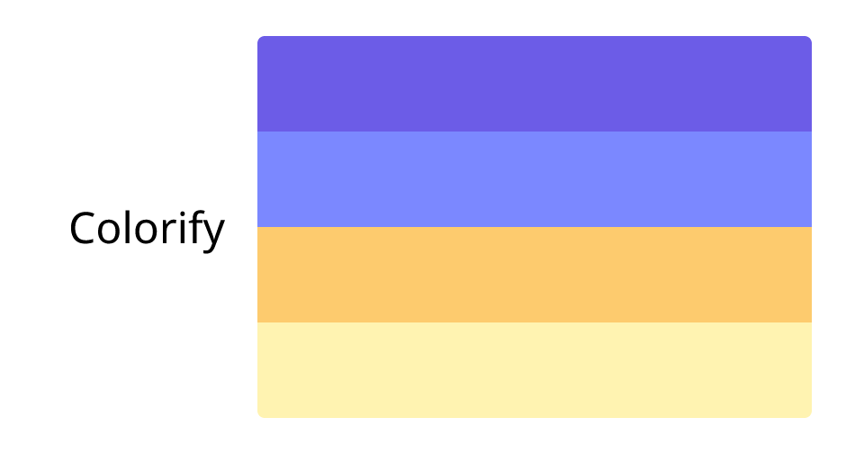 Color Palette: #6C5CE7 #7B88FF #FDCB6E #FFF3B1 | Colorify